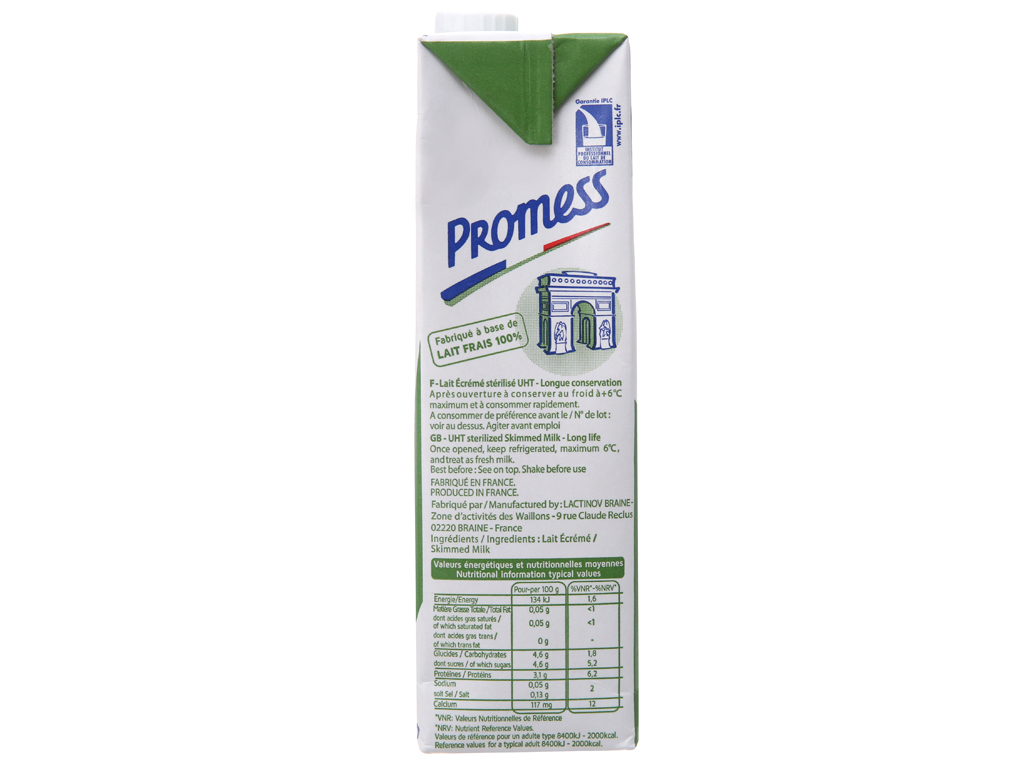 Sữa Promess Tách Béo 1L cung cấp nhiều canxi và khoáng chất